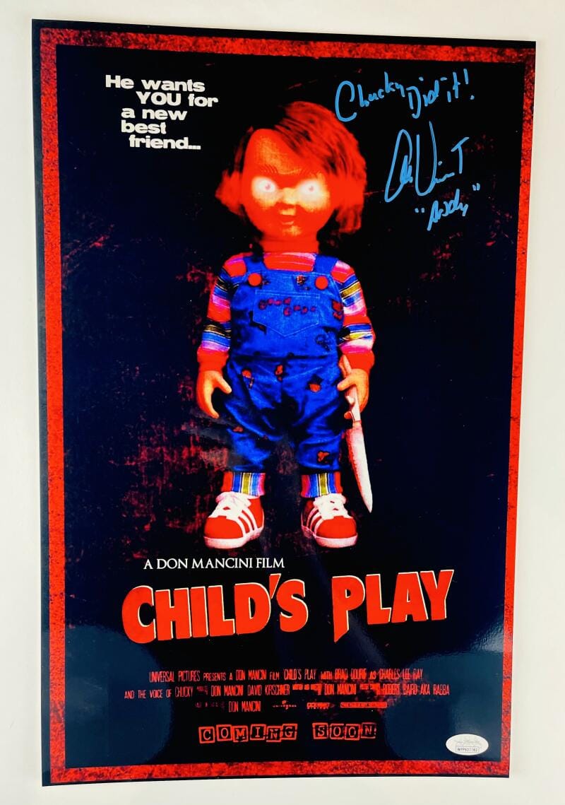 ALEX VINCENT SIGNED CHILDS PLAY 11X17 METALLIC PHOTO MINI POSTER CHUCKY ...