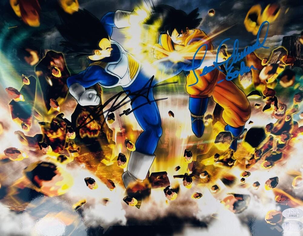 Chris Sabat Sean Schemmel Signed Dragon Ball Z 11X14 Metallic Photo Bas ...