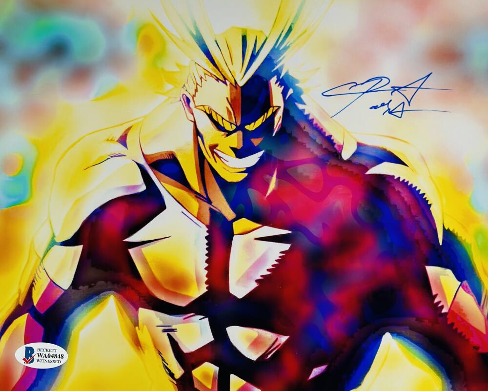 CHRIS SABAT SIGNED ALL MIGHT 8X10 METALLIC PHOTO MY HERO ACADEMIA ANIME ...