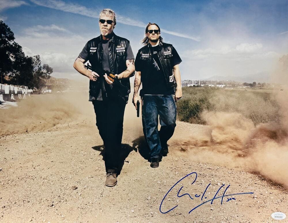 CHARLIE HUNNAM SIGNED 16X20 METALLIC PHOTO SONS OF ANARCHY JAX ...