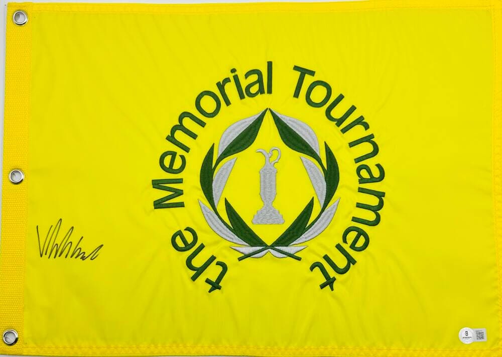 Winner Viktor Hovland Signed The Memorial Tournament Golf Flag ...