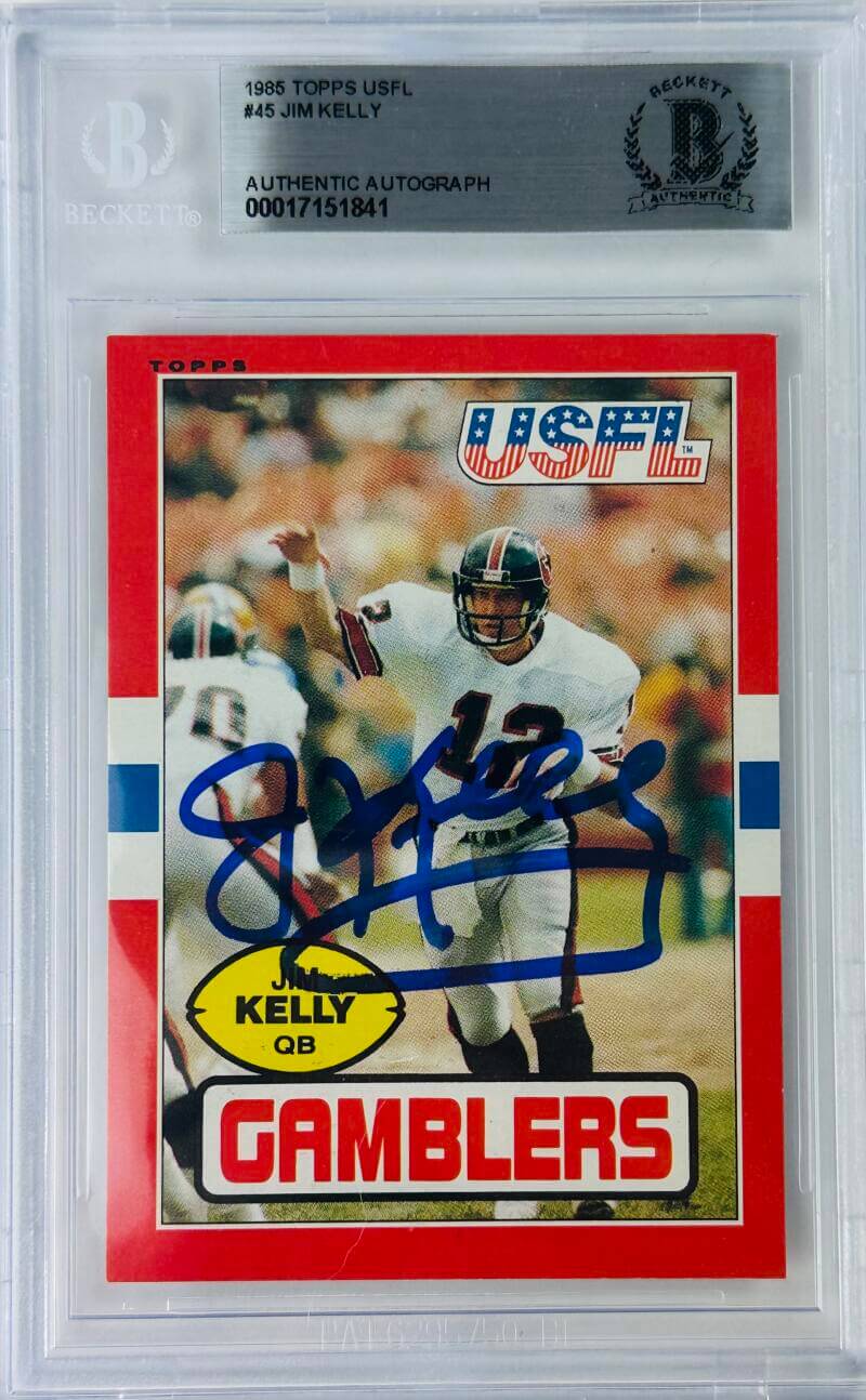 Jim Kelly Signed 1985 Topps Usfl Rookie Rc Card Buffalo Bills Autograph ...