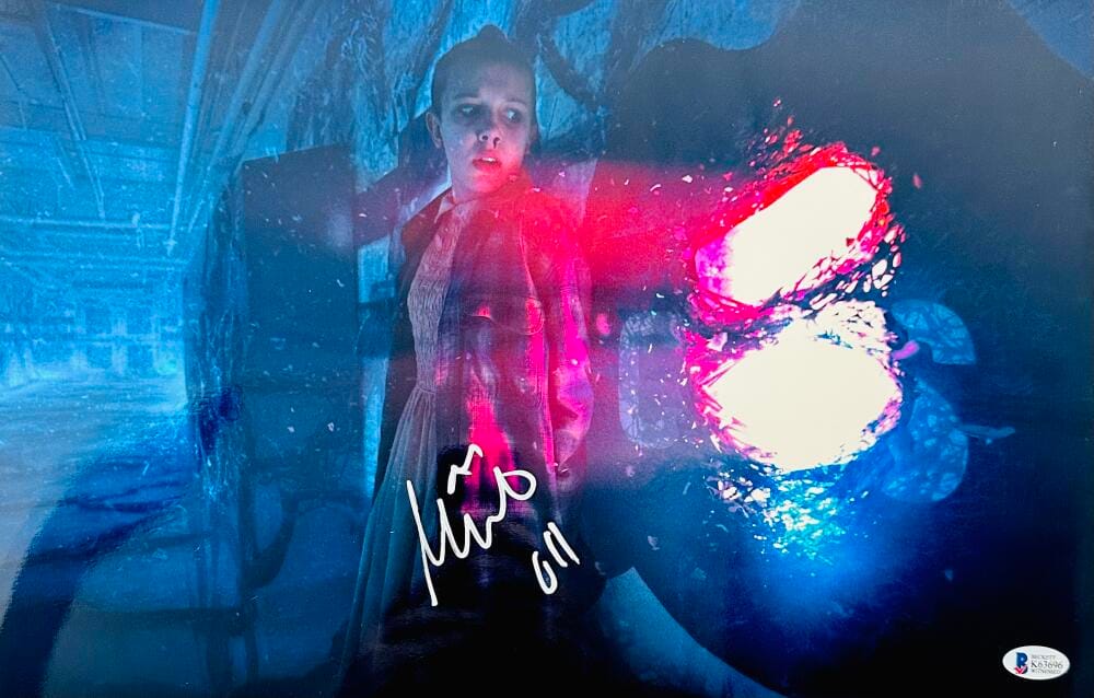 MILLIE BOBBY BROWN SIGNED 11X17 METALLIC PHOTO ELEVEN STRANGER THINGS ...