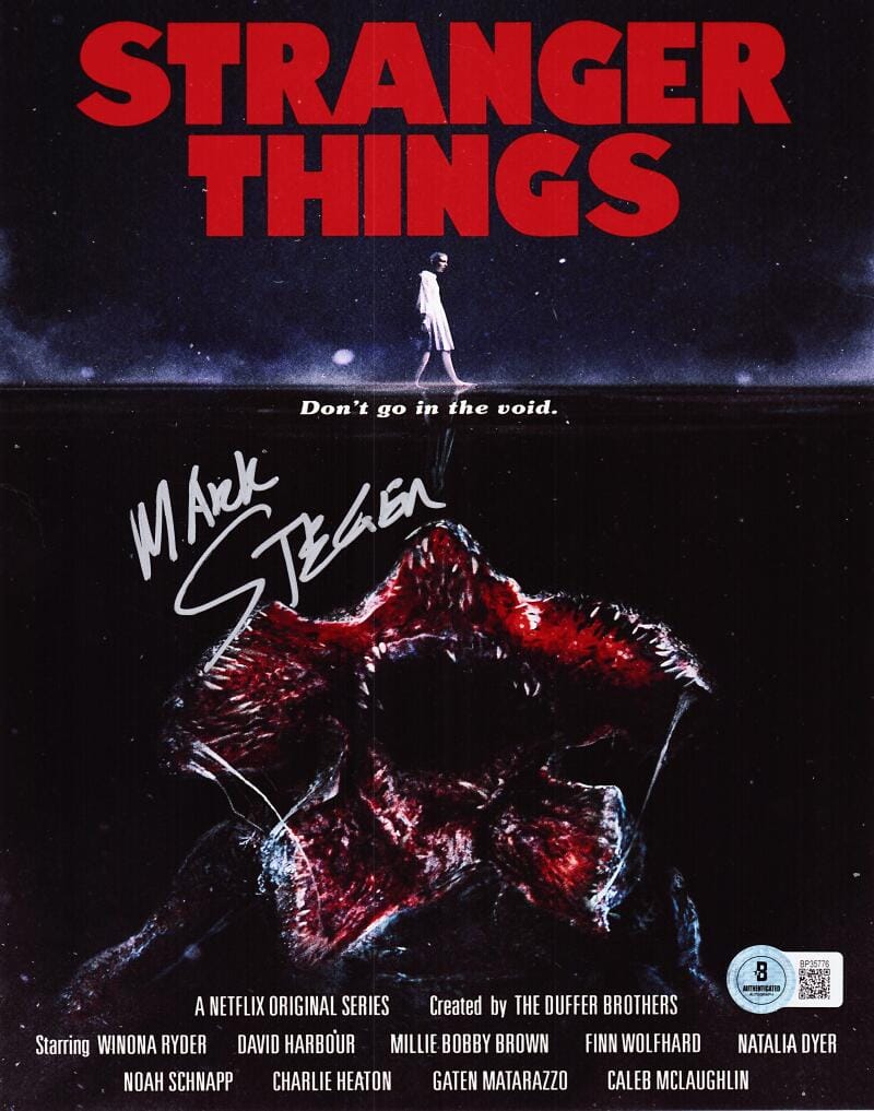 MARK STEGER SIGNED 8X10 PHOTO DEMOGORGON STRANGER THINGS AUTOGRAPH BAS ...