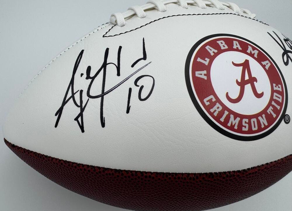 A.J. MCCARRON KATHERINE WEBB SIGNED ALABAMA CRIMSON TIDE LOGO FOOTBALL ...