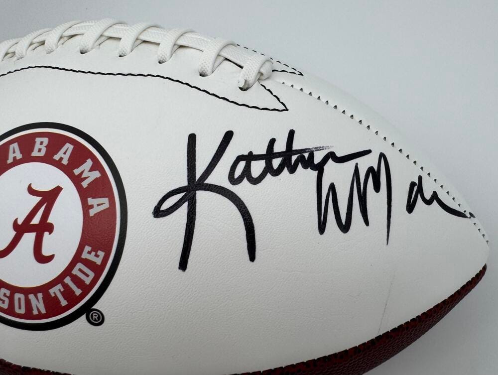 A.J. MCCARRON KATHERINE WEBB SIGNED ALABAMA CRIMSON TIDE LOGO FOOTBALL ...