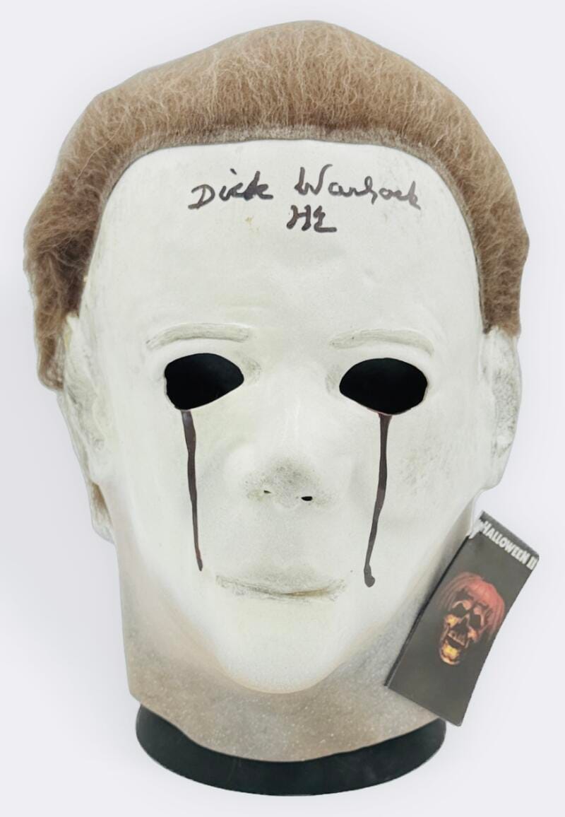 DICK WARLOCK SIGNED HALLOWEEN II MASK TRICK OR TREAT MICHAEL MYERS H2 ...