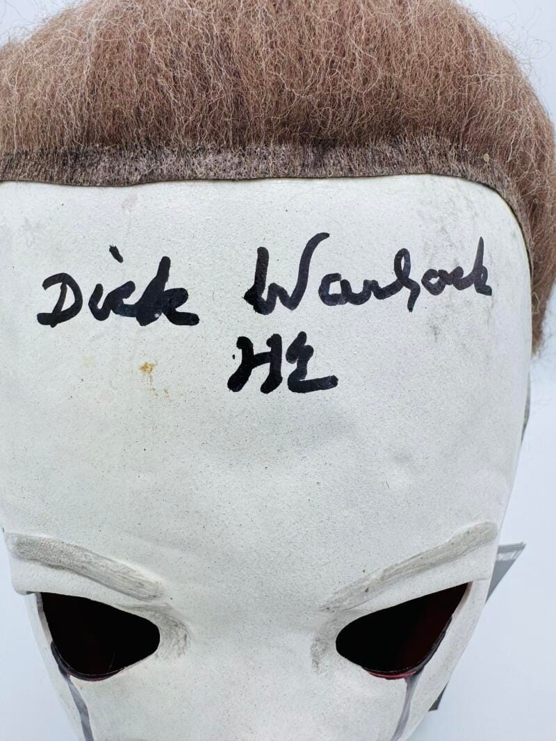 DICK WARLOCK SIGNED HALLOWEEN II MASK TRICK OR TREAT MICHAEL MYERS H2 ...